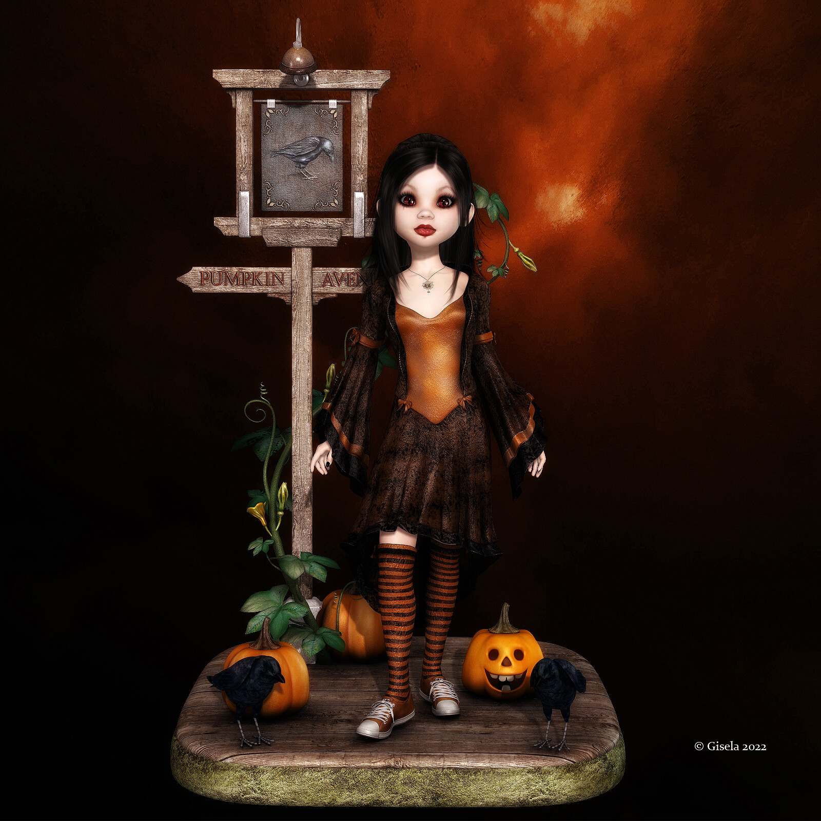 Vampire 3D Render, Digital Art by Gise