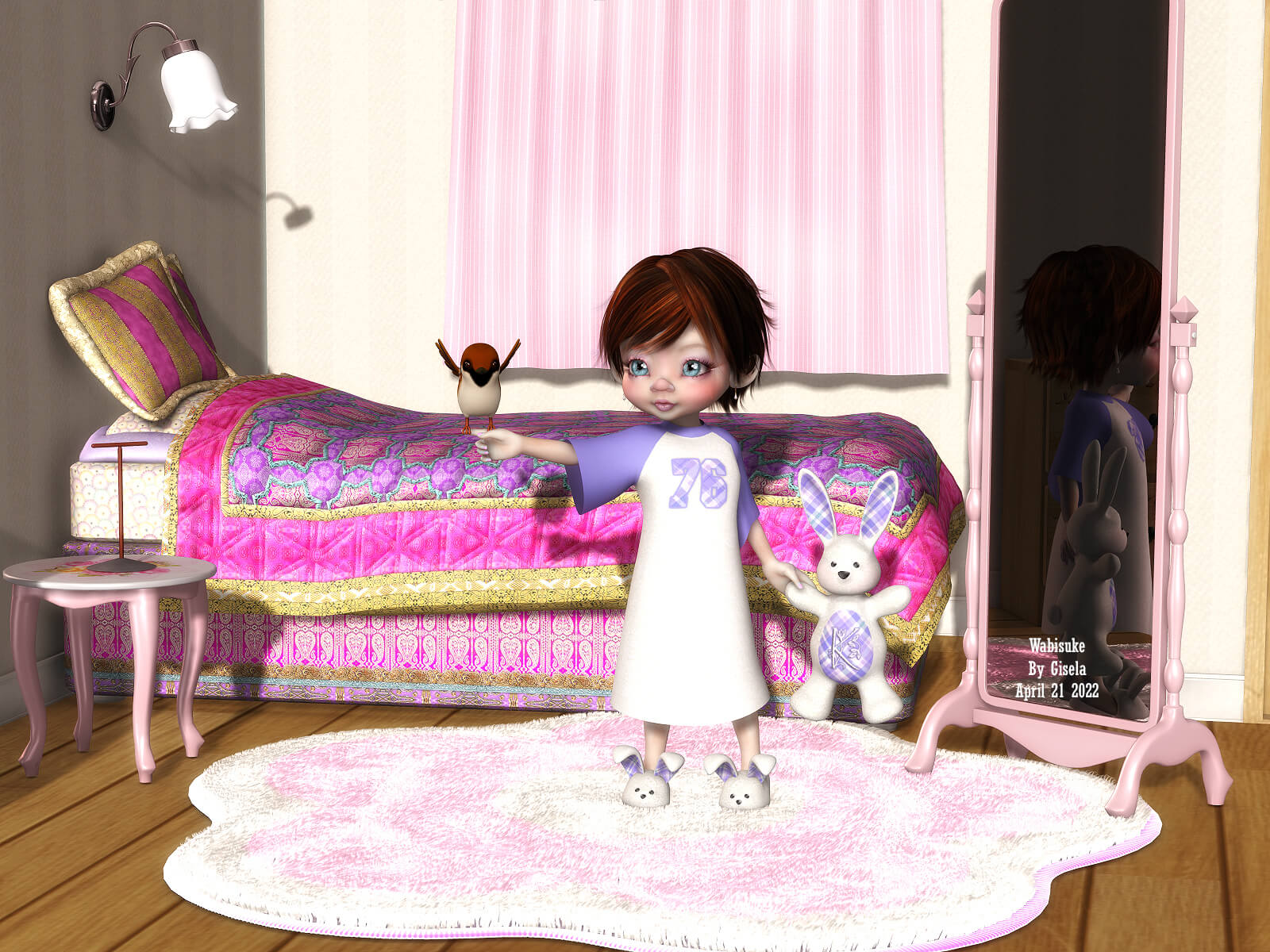 Wabisuke 3D Render, Digital Art by Gise