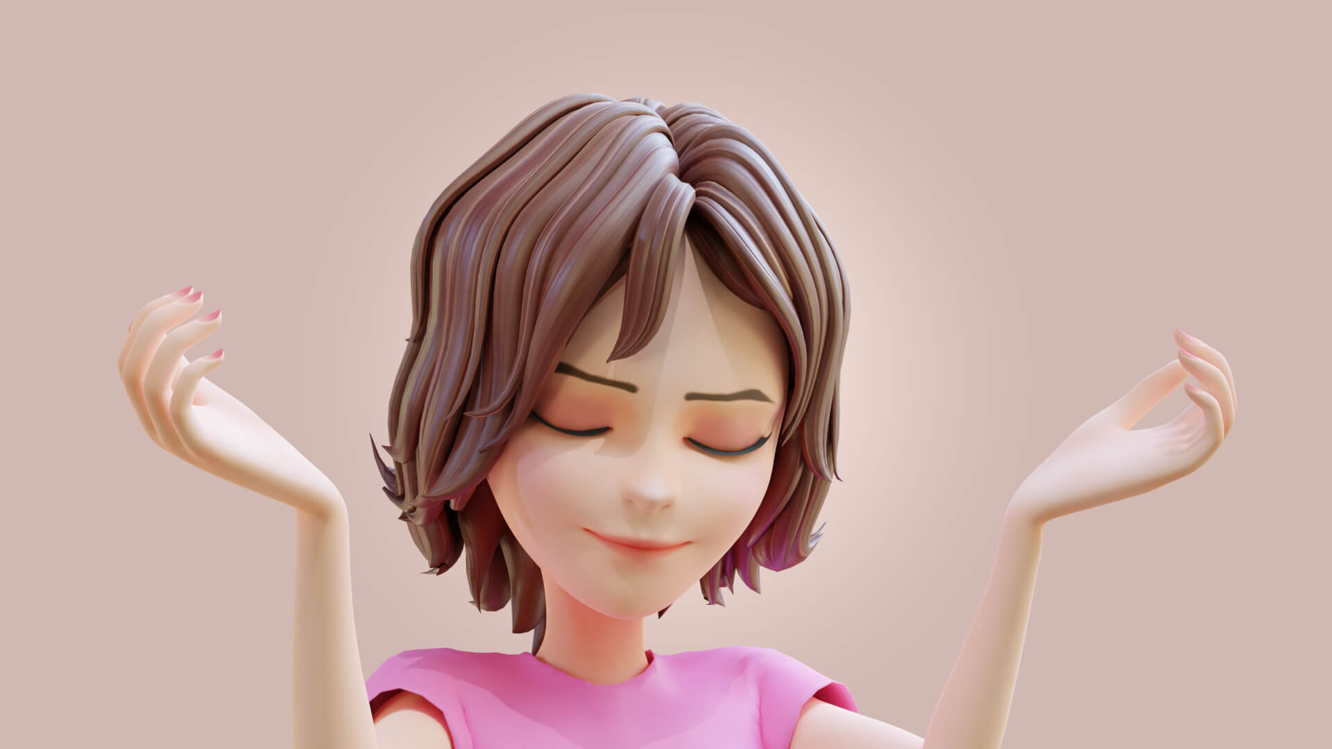 Cartoon Woman Rigged - 3D Model by giyas3dartist