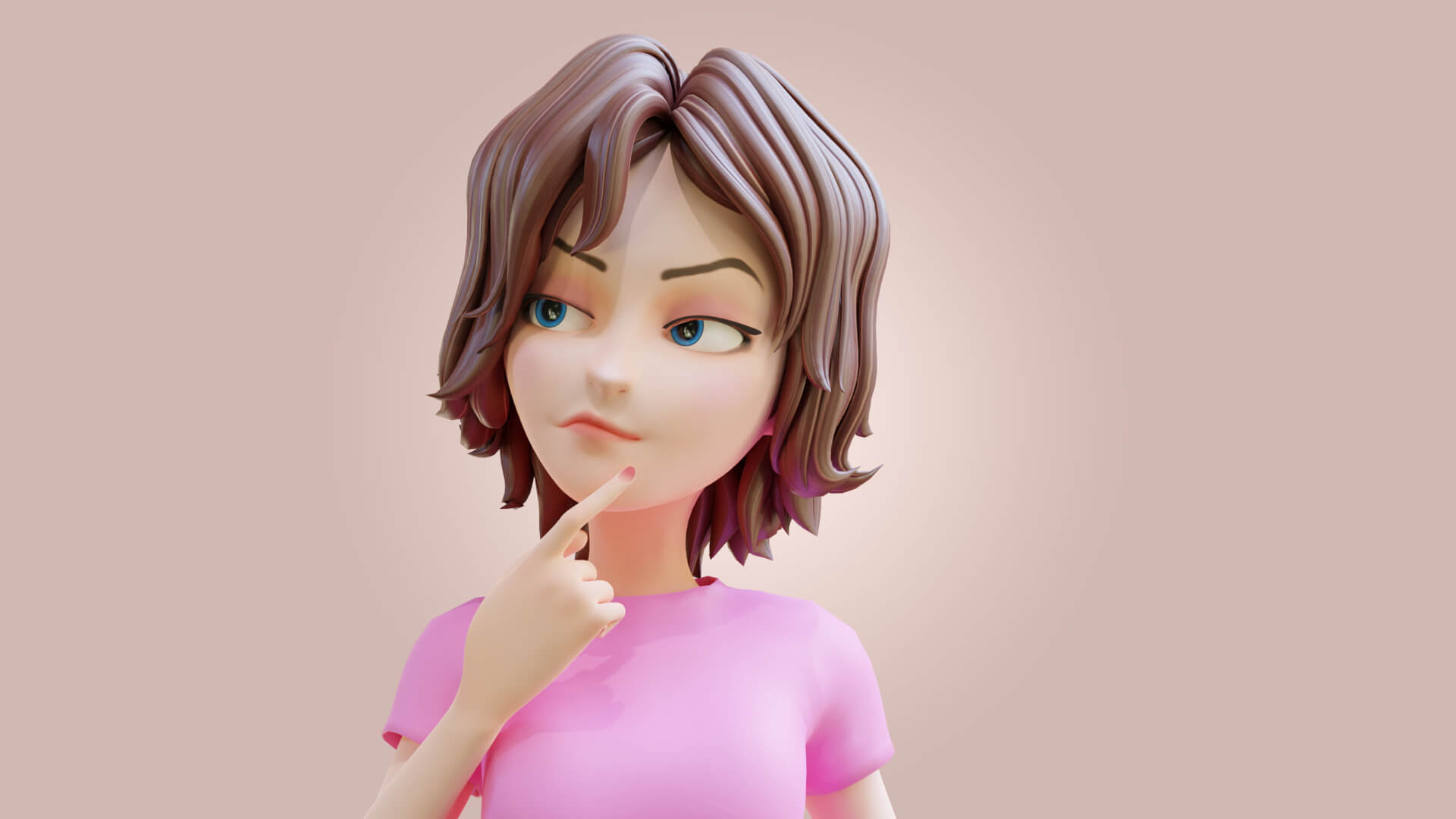 Cartoon Woman Rigged - 3D Model by giyas3dartist