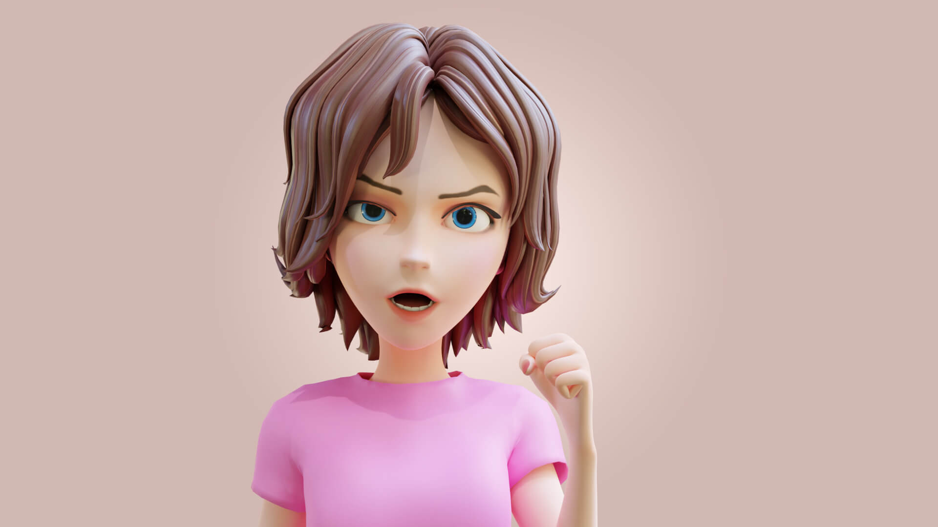 Cartoon Woman Rigged - 3D Model by giyas3dartist