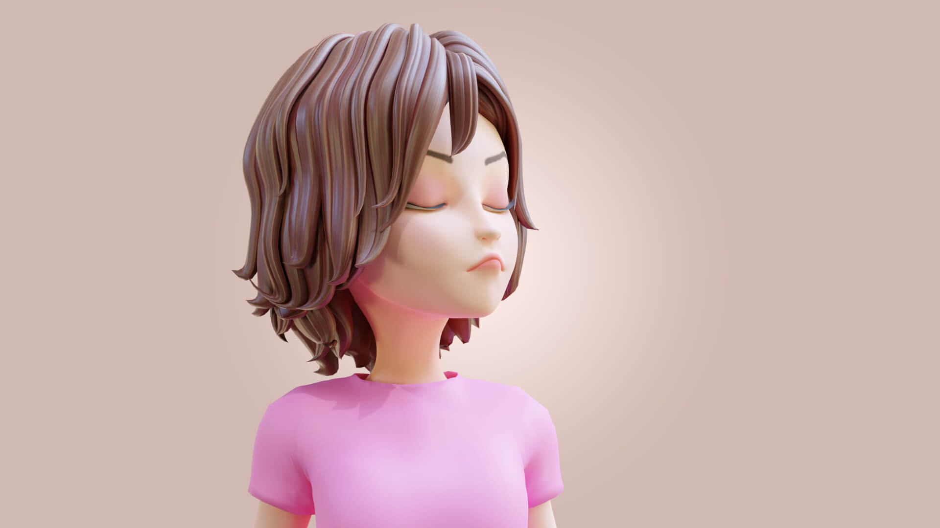 Cartoon Woman Rigged - 3D Model by giyas3dartist