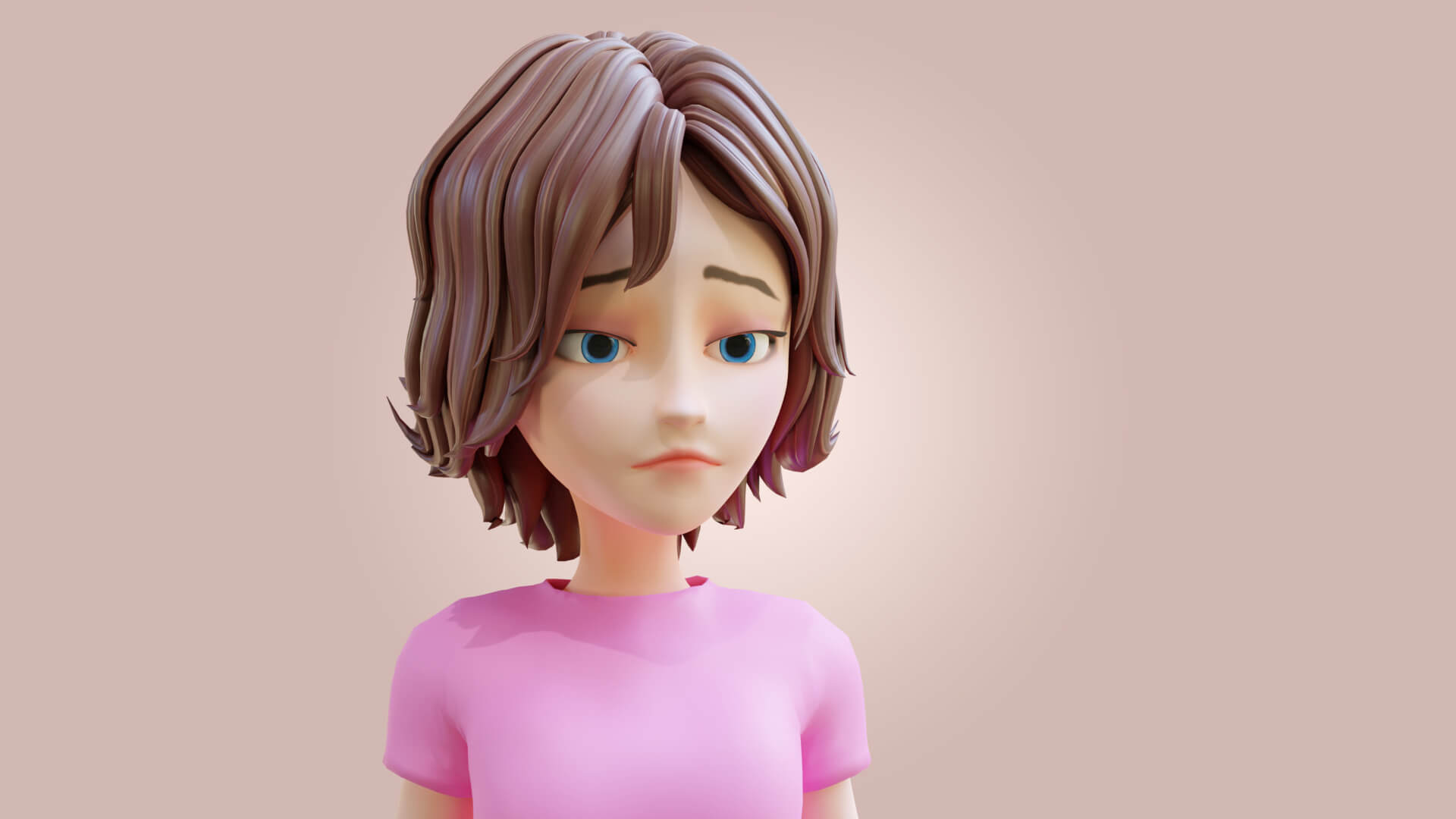 Cartoon Woman Rigged - 3D Model by giyas3dartist
