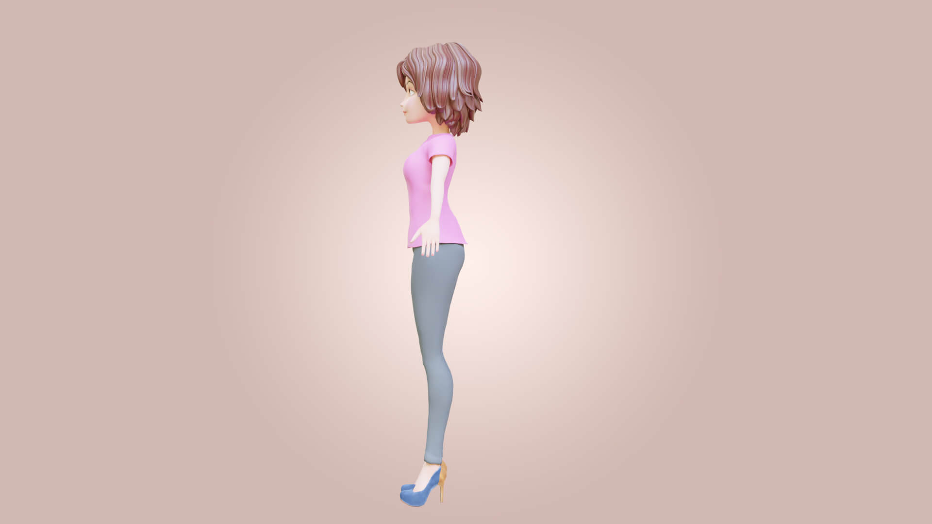 Cartoon Woman Rigged - 3D Model by giyas3dartist
