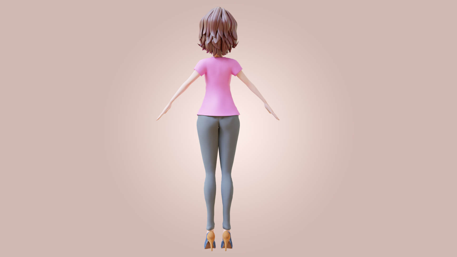 Cartoon Woman Rigged - 3D Model by giyas3dartist