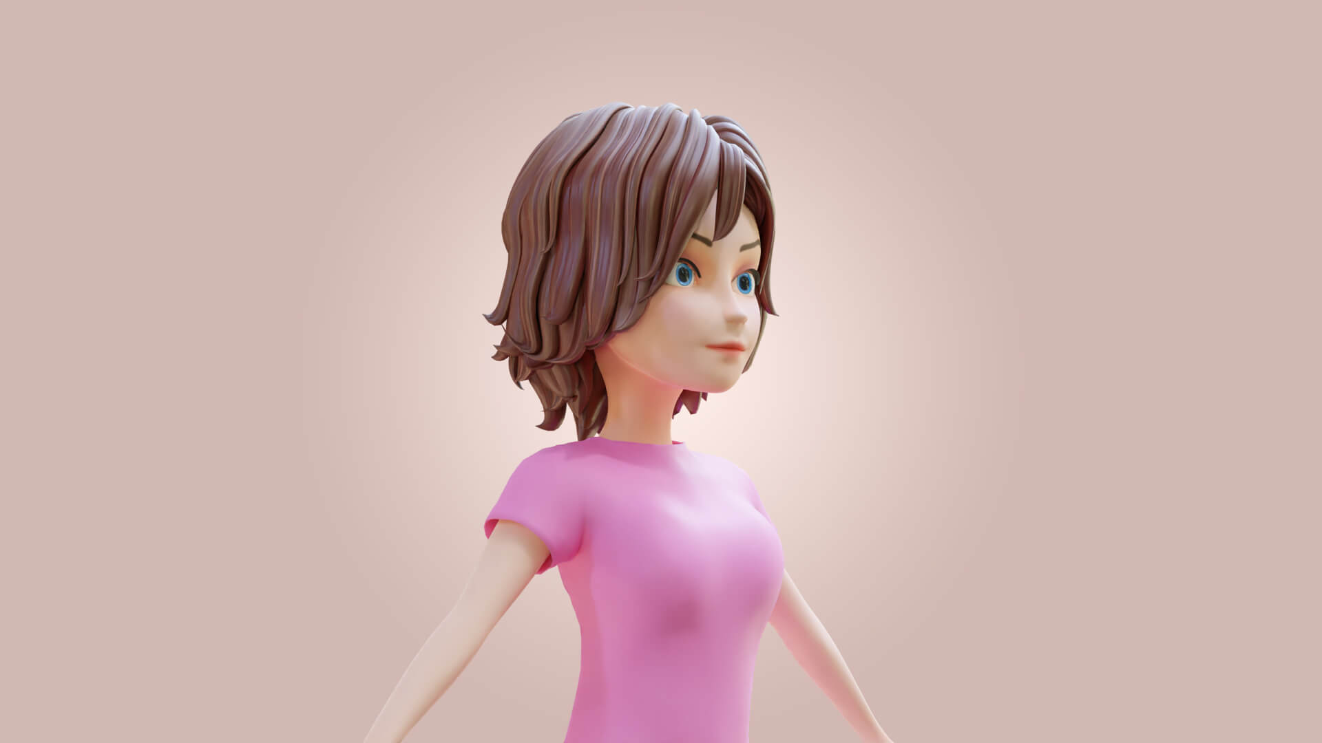 Cartoon Woman Rigged - 3D Model by giyas3dartist