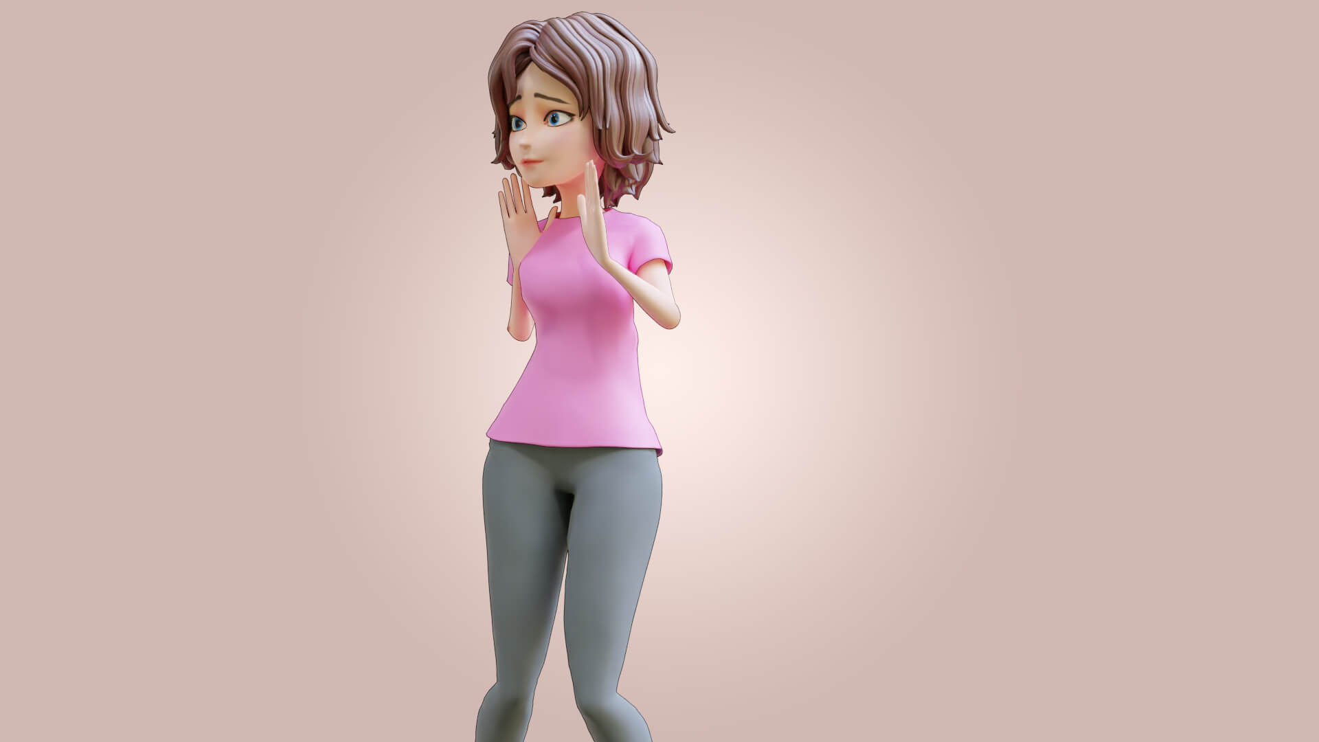 Cartoon Woman Rigged - 3D Model by giyas3dartist