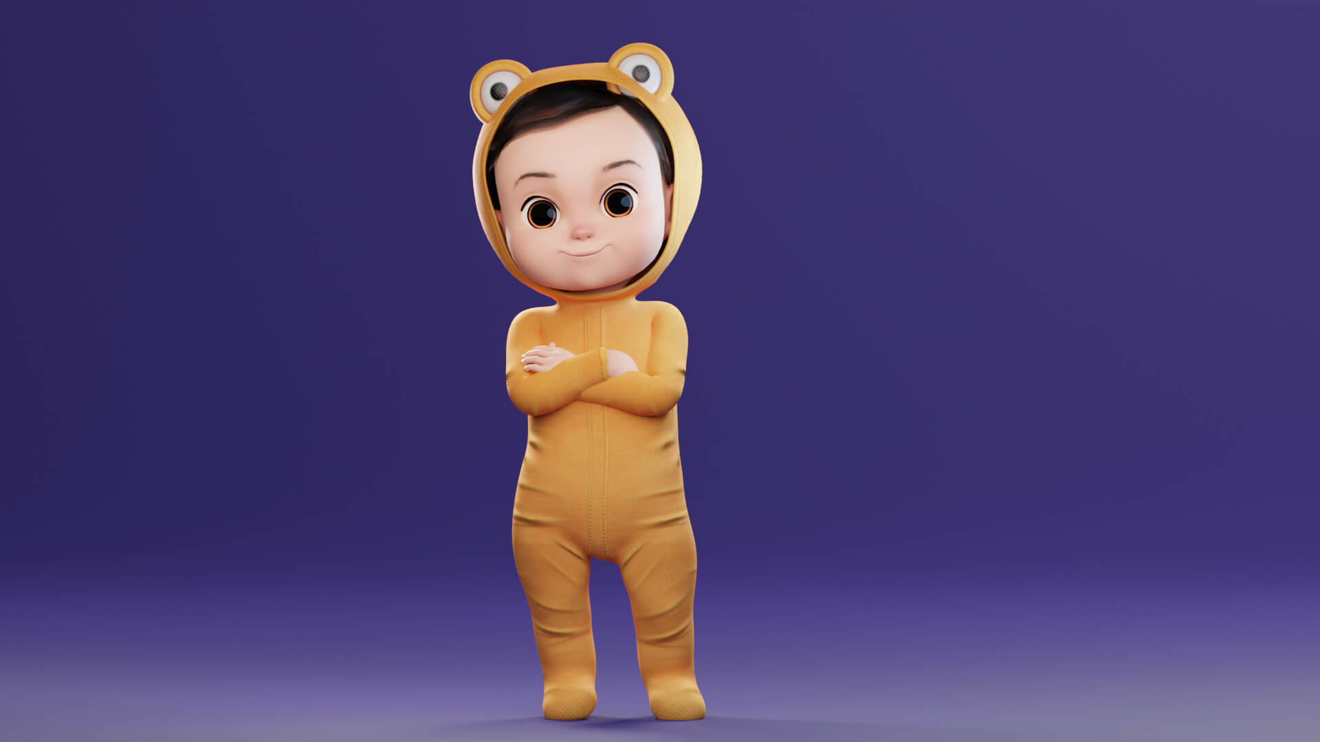 Pixar Style Baby Character Rigged Low Poly 3D Model by giyas3dartist