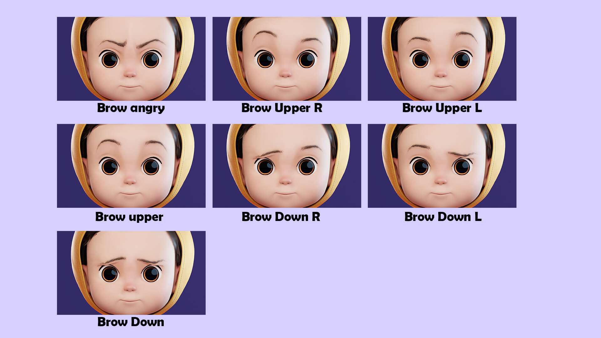 Pixar Style Baby Character Rigged Low Poly 3D Model by giyas3dartist