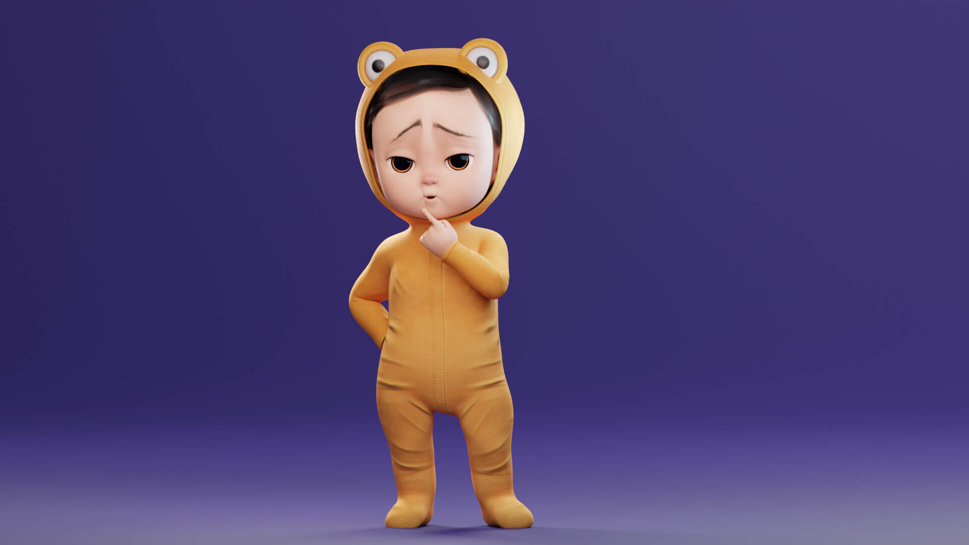 Pixar Style Baby Character Rigged Low Poly 3D Model by giyas3dartist