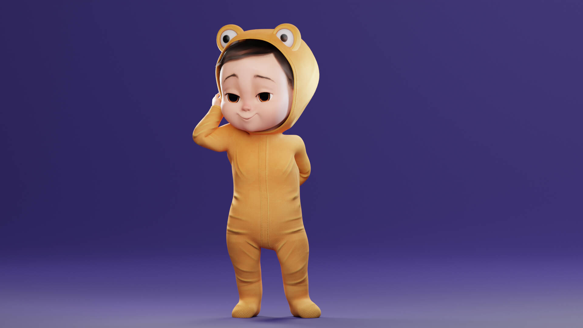 Pixar Style Baby Character Rigged Low Poly 3D Model by giyas3dartist