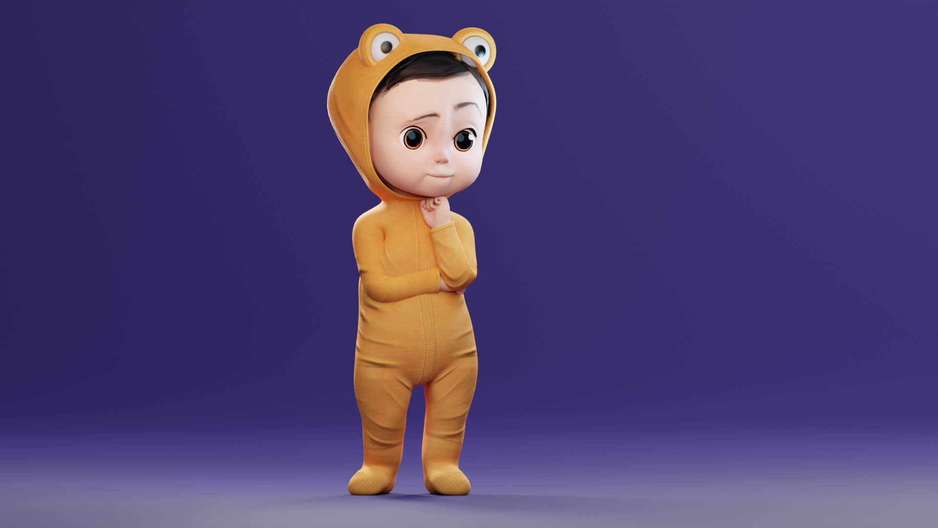 Pixar Style Baby Character Rigged Low Poly 3D Model by giyas3dartist