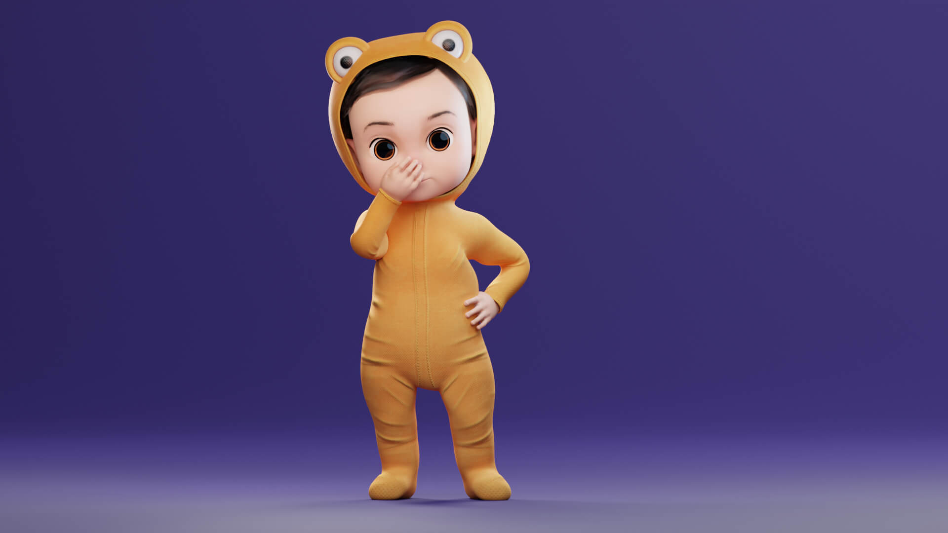 Pixar Style Baby Character Rigged Low Poly 3D Model by giyas3dartist