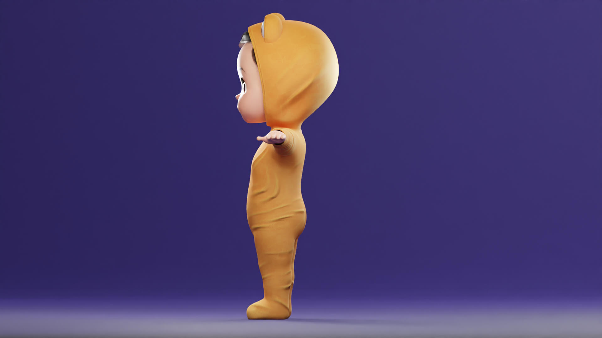 Pixar Style Baby Character Rigged Low Poly 3D Model by giyas3dartist