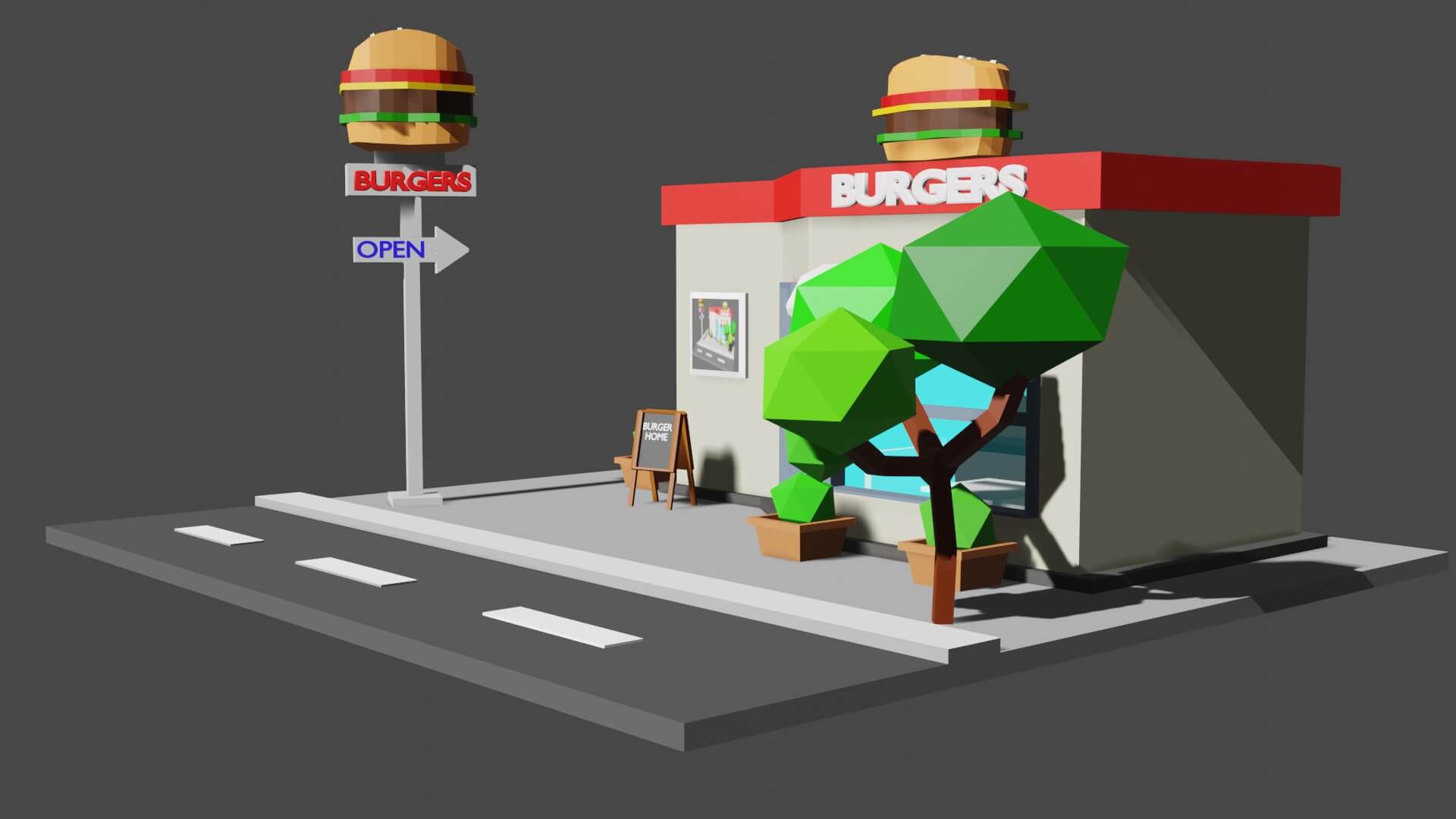 Burgers House - 3D Model by Gizem Dilara Tek