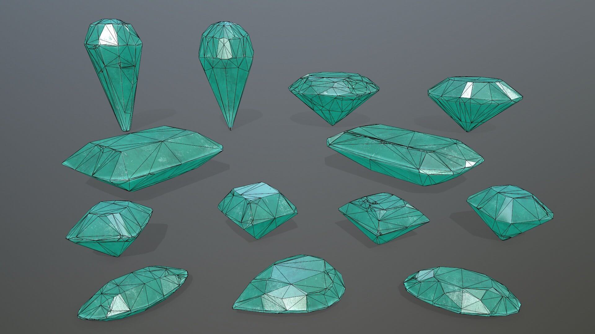 Gem Set - 3D Model by Gizem Dilara Tek