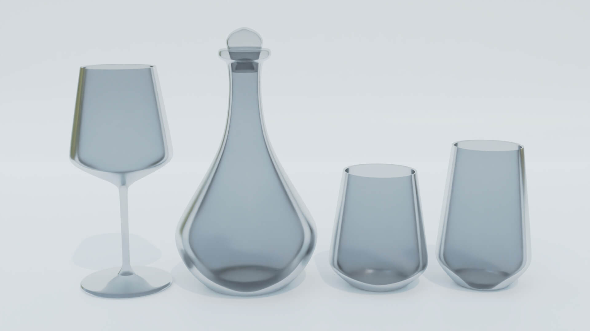 Glass Set - 3D Model by Gizem Dilara Tek