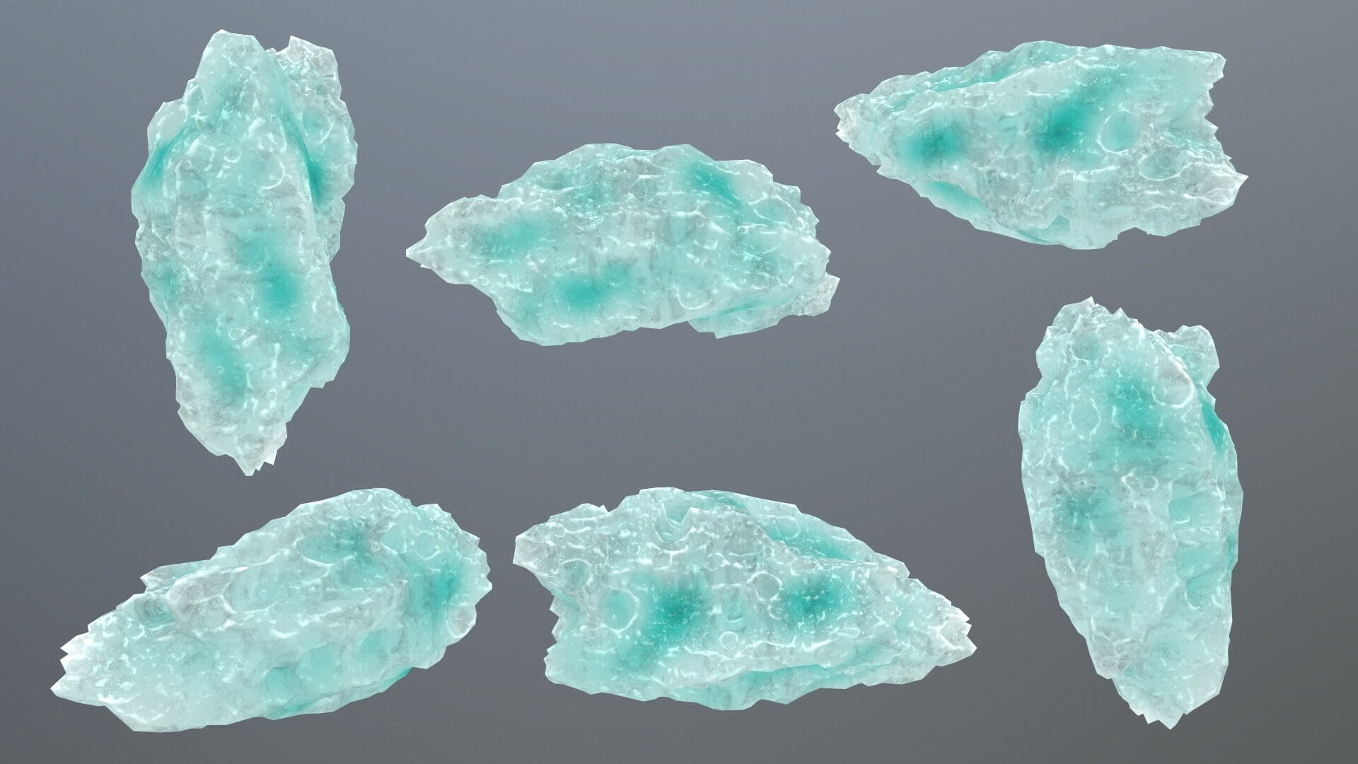 Ice Asteroid Set - 3D Model by Gizem Dilara Tek