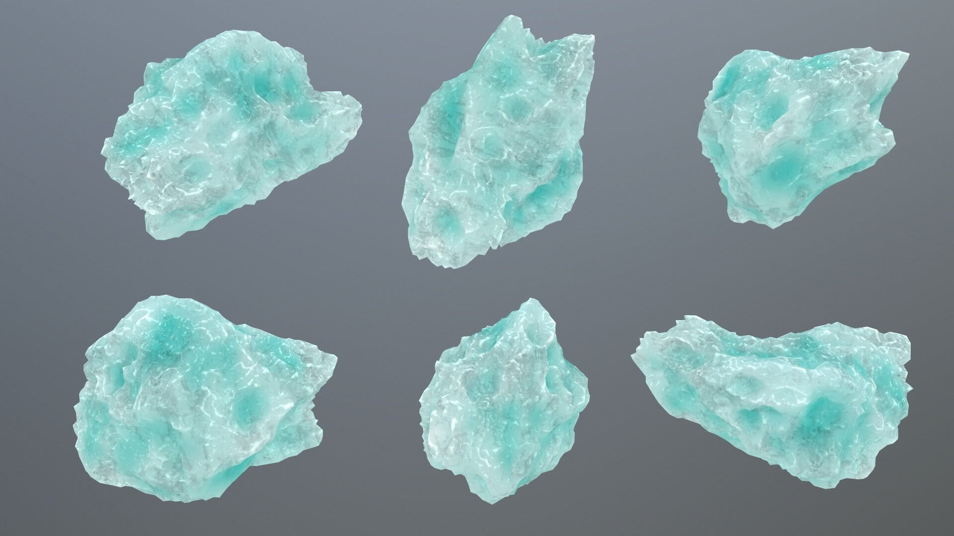 Ice Asteroid Set - 3D Model by Gizem Dilara Tek