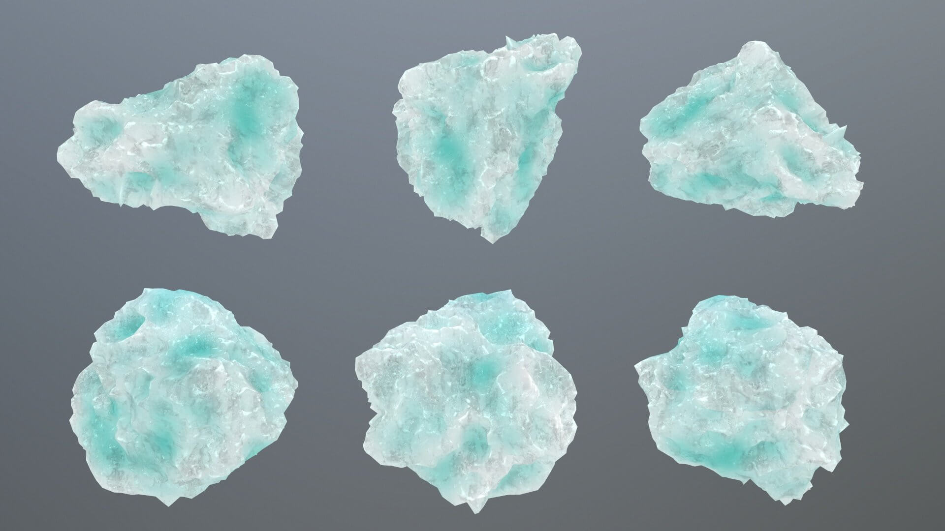 Ice Asteroid Set - 3D Model by Gizem Dilara Tek