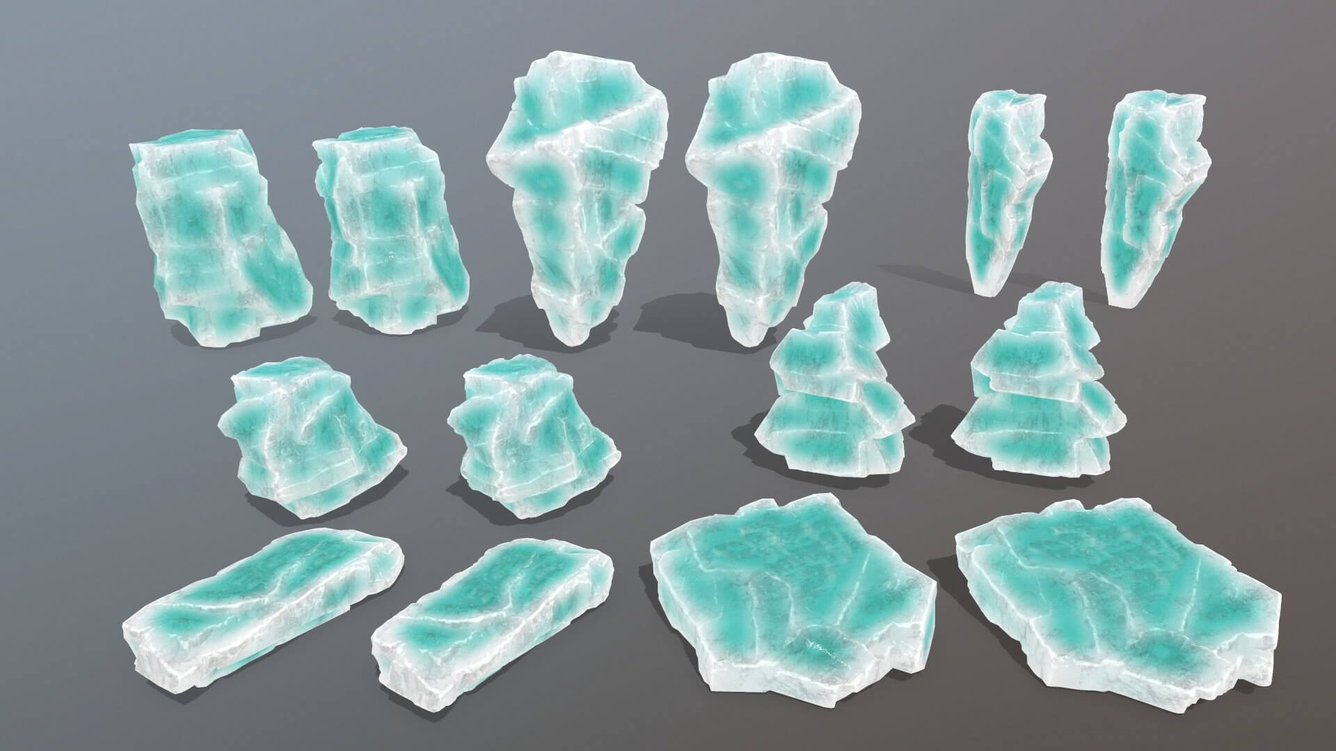Ice Rock Set - 3D Model by Gizem Dilara Tek