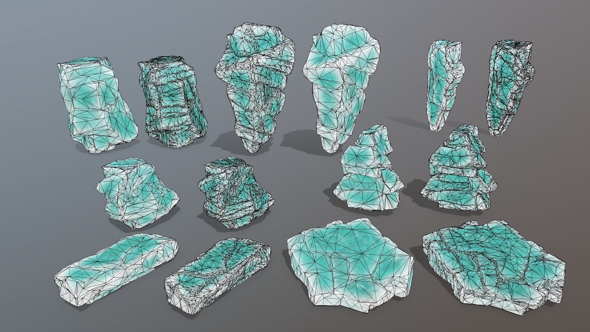 Ice Rock Set - 3D Model by Gizem Dilara Tek