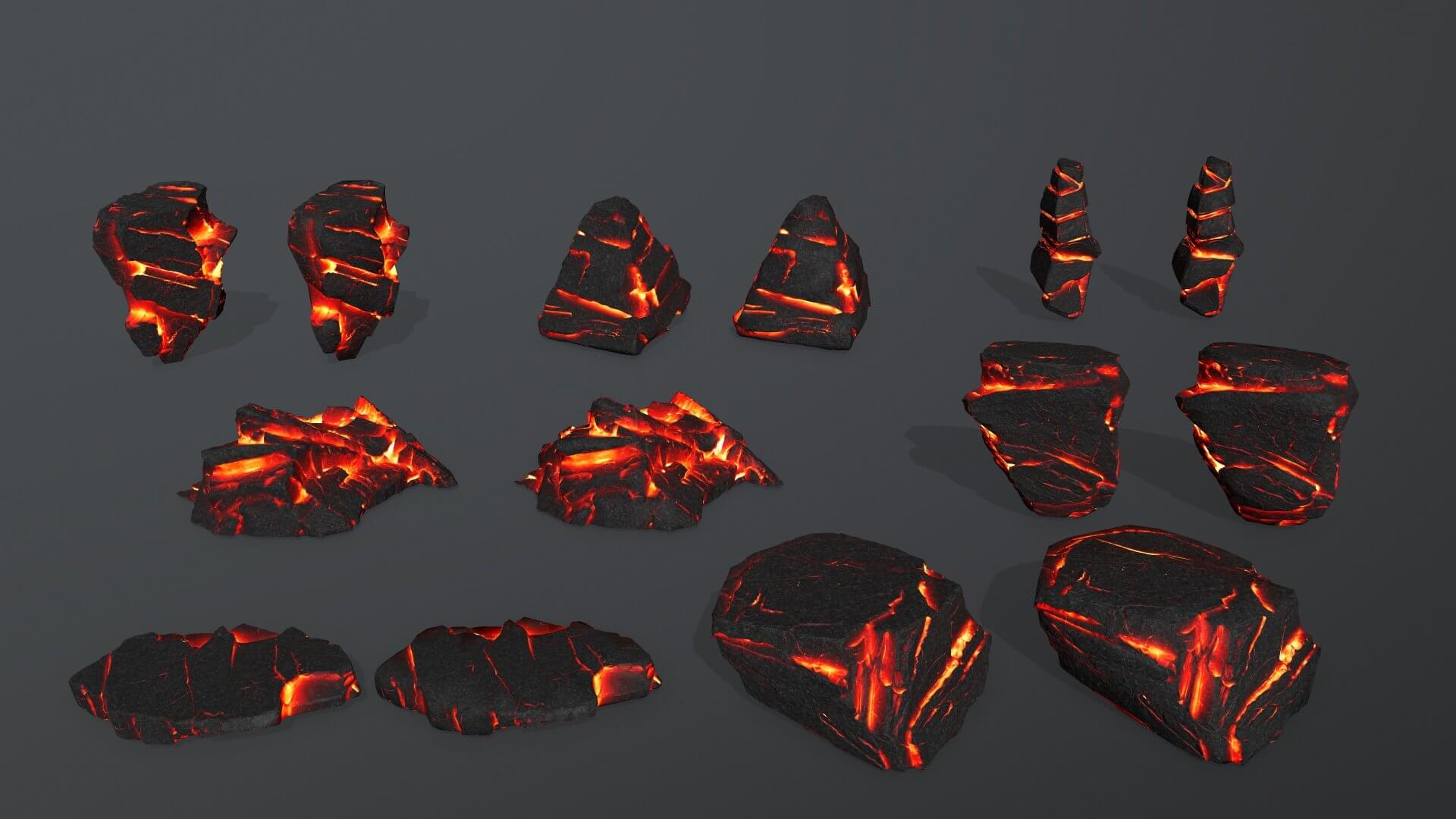 Lava Rock Set - 3D Model by Gizem Dilara Tek