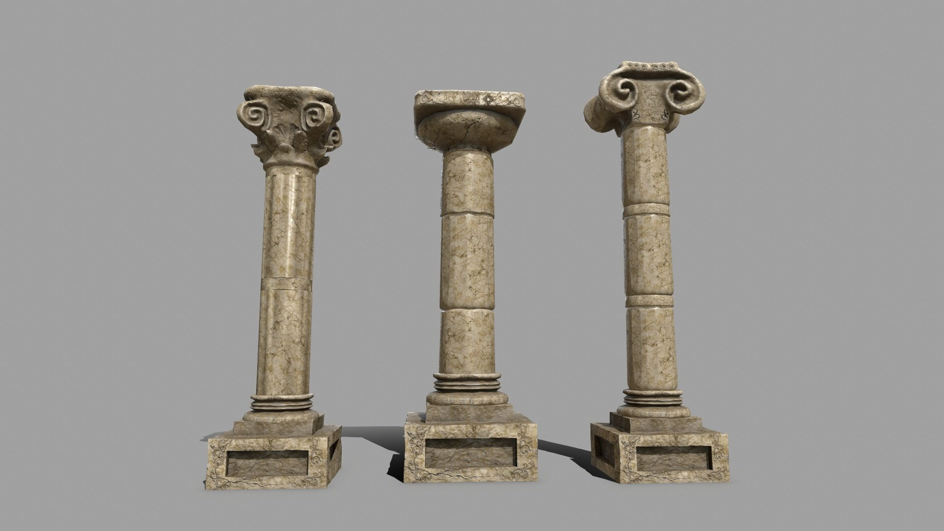 Pillar Set - 3D Model by Gizem Dilara Tek