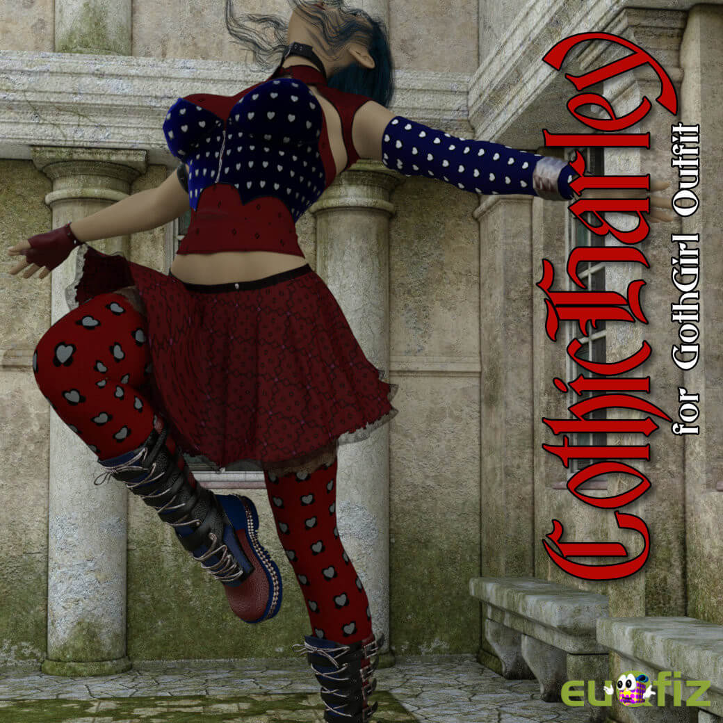 GothicHarley for Goth Girl Outfit G3F - Daz Content by GKDantas