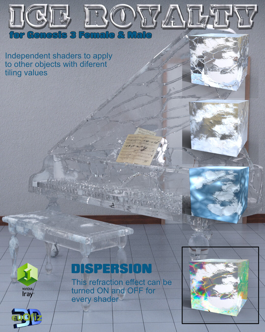 Ice Royalty Textures for Genesis 3 Male and Female - Daz Content by ...