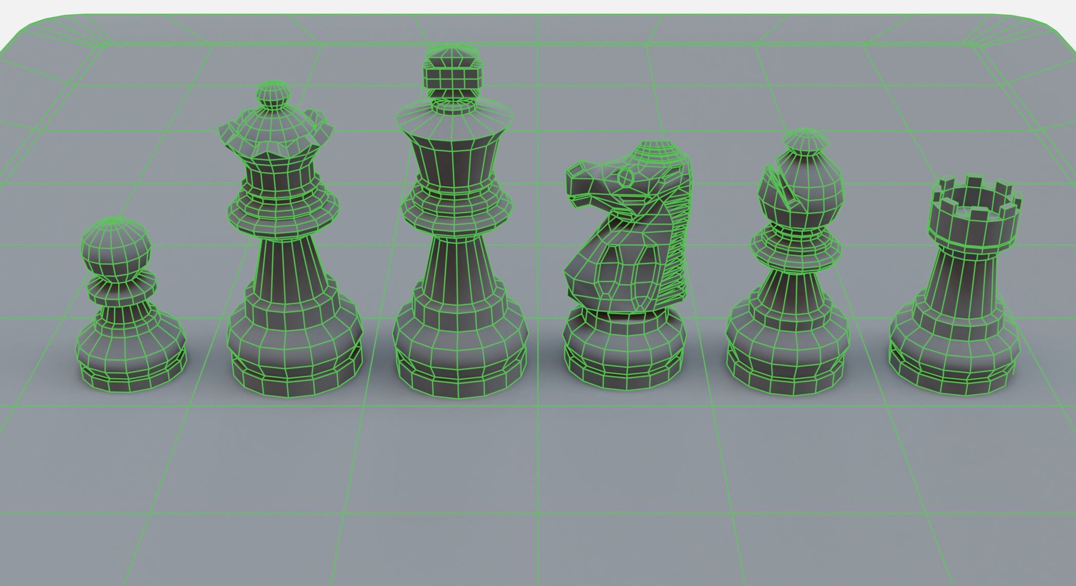 Chess Set - Wooden 3D Model by glasschakotra
