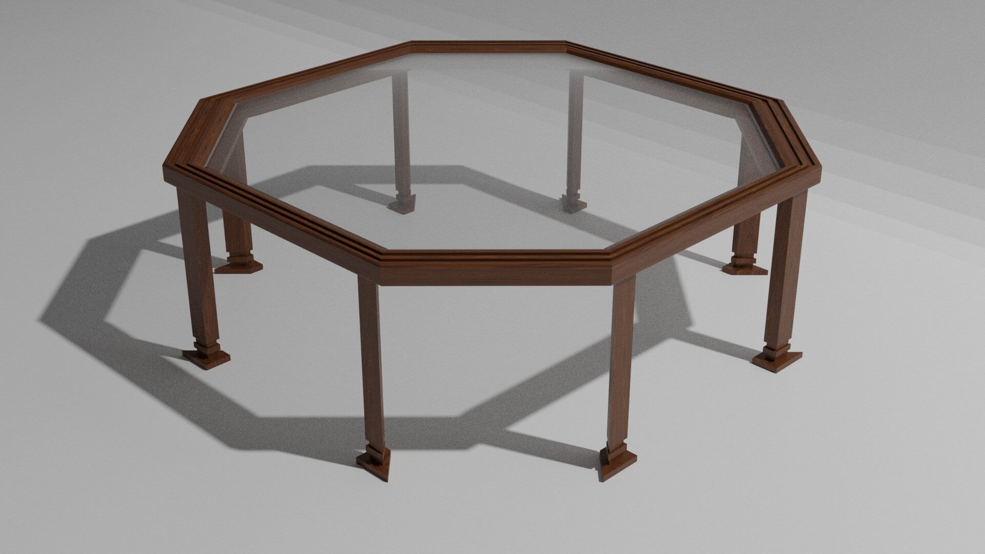 Table Wooden - Octagonal 3D Model by glasschakotra
