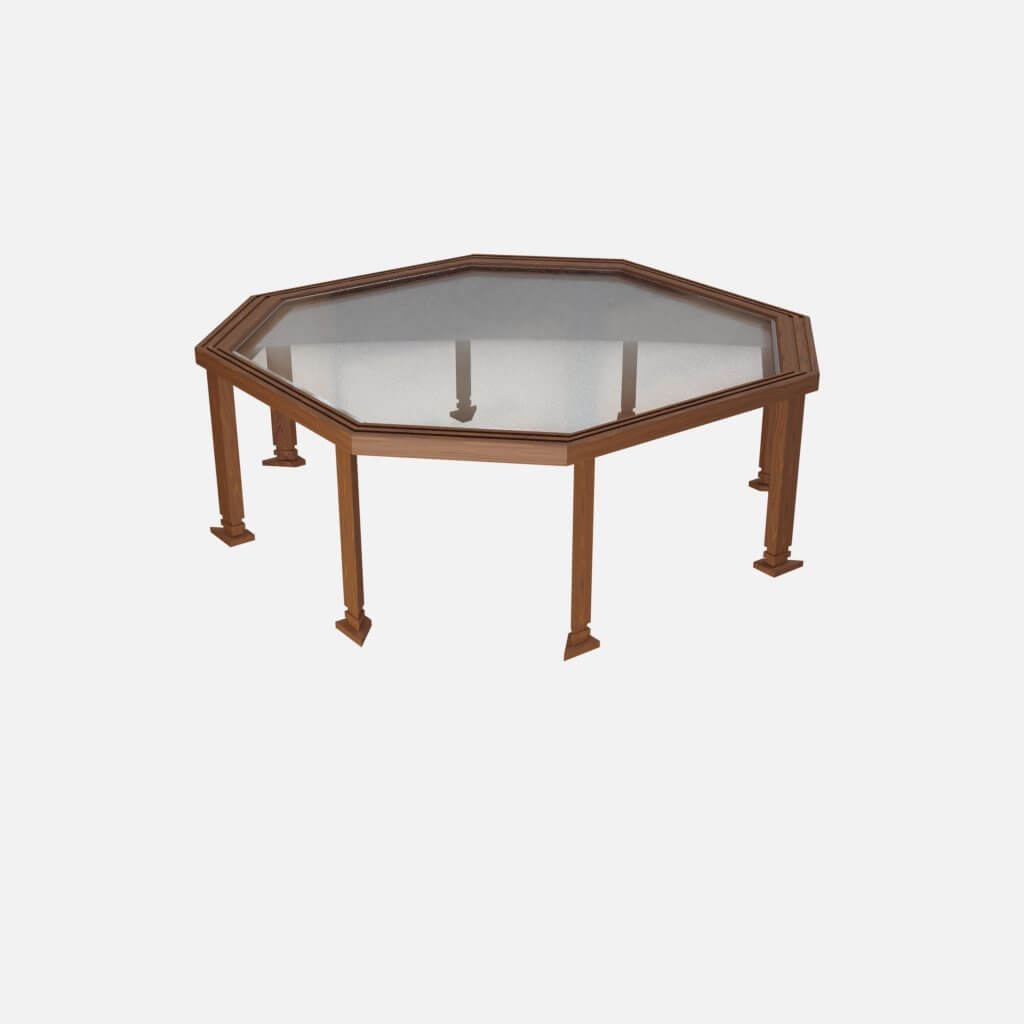 Table Wooden - Octagonal 3D Model by glasschakotra
