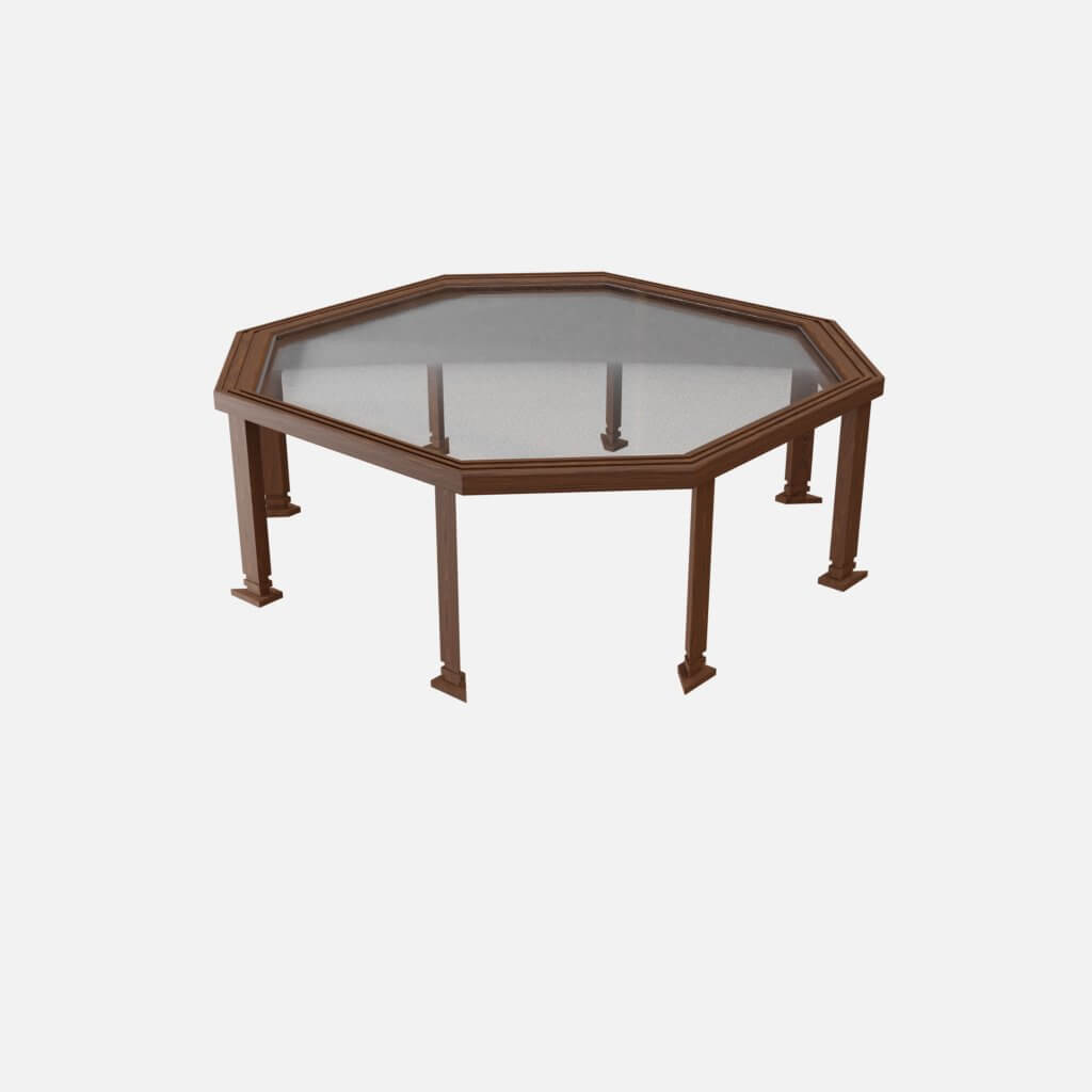 Table Wooden - Octagonal 3D Model by glasschakotra