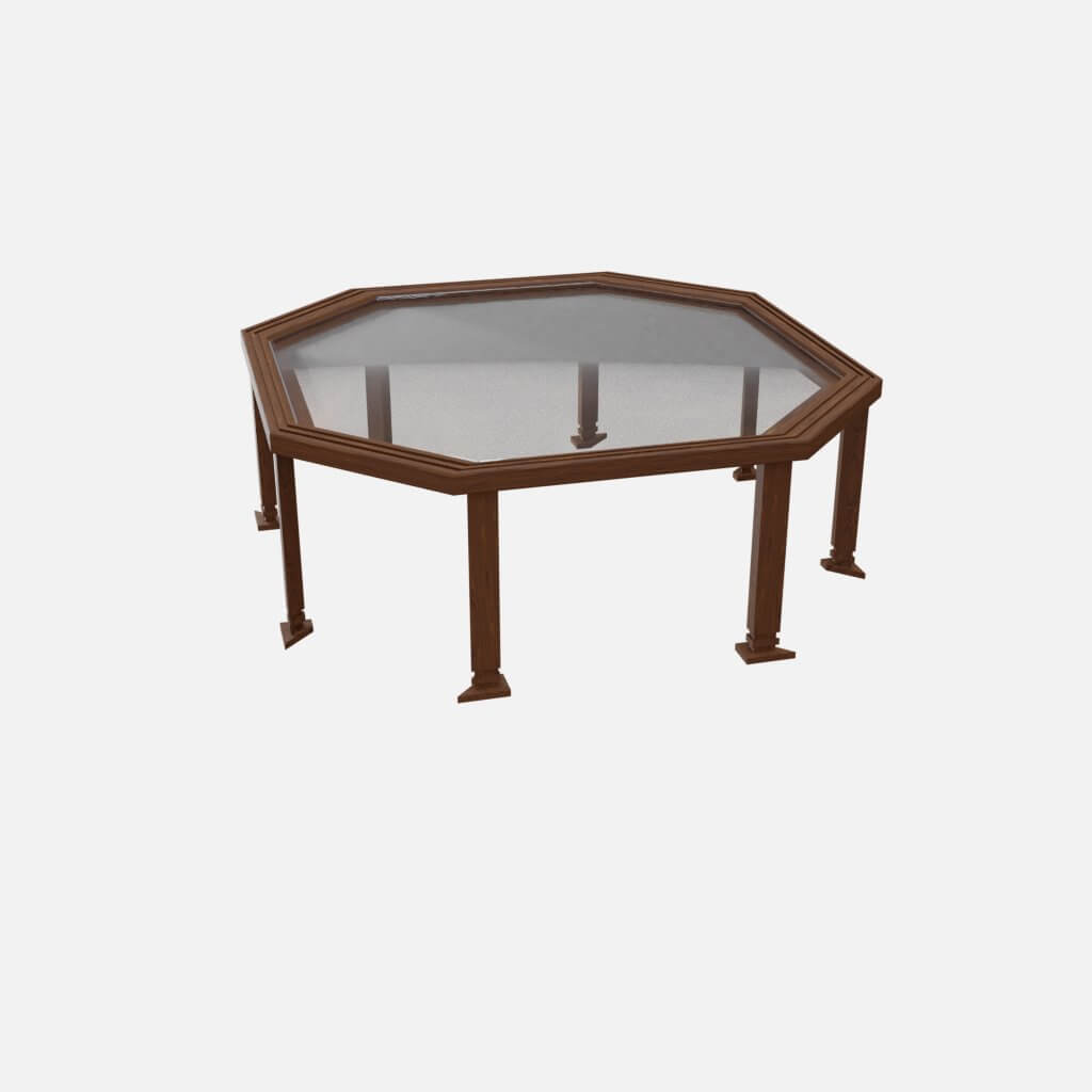 Table Wooden - Octagonal 3D Model by glasschakotra