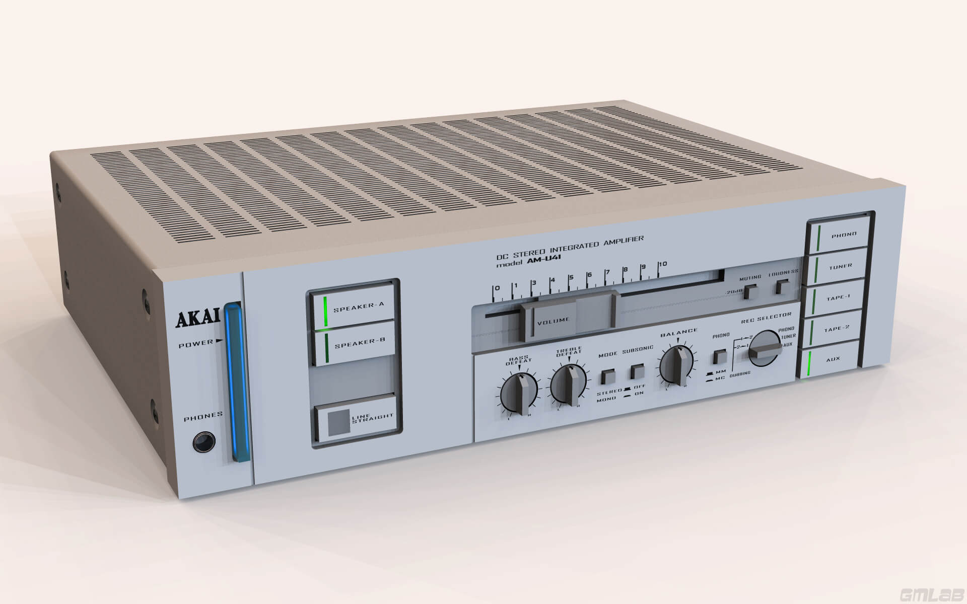 Akai Am-U41 Amplifier (Bryce 7 Model) 3D Model by GMArtworks
