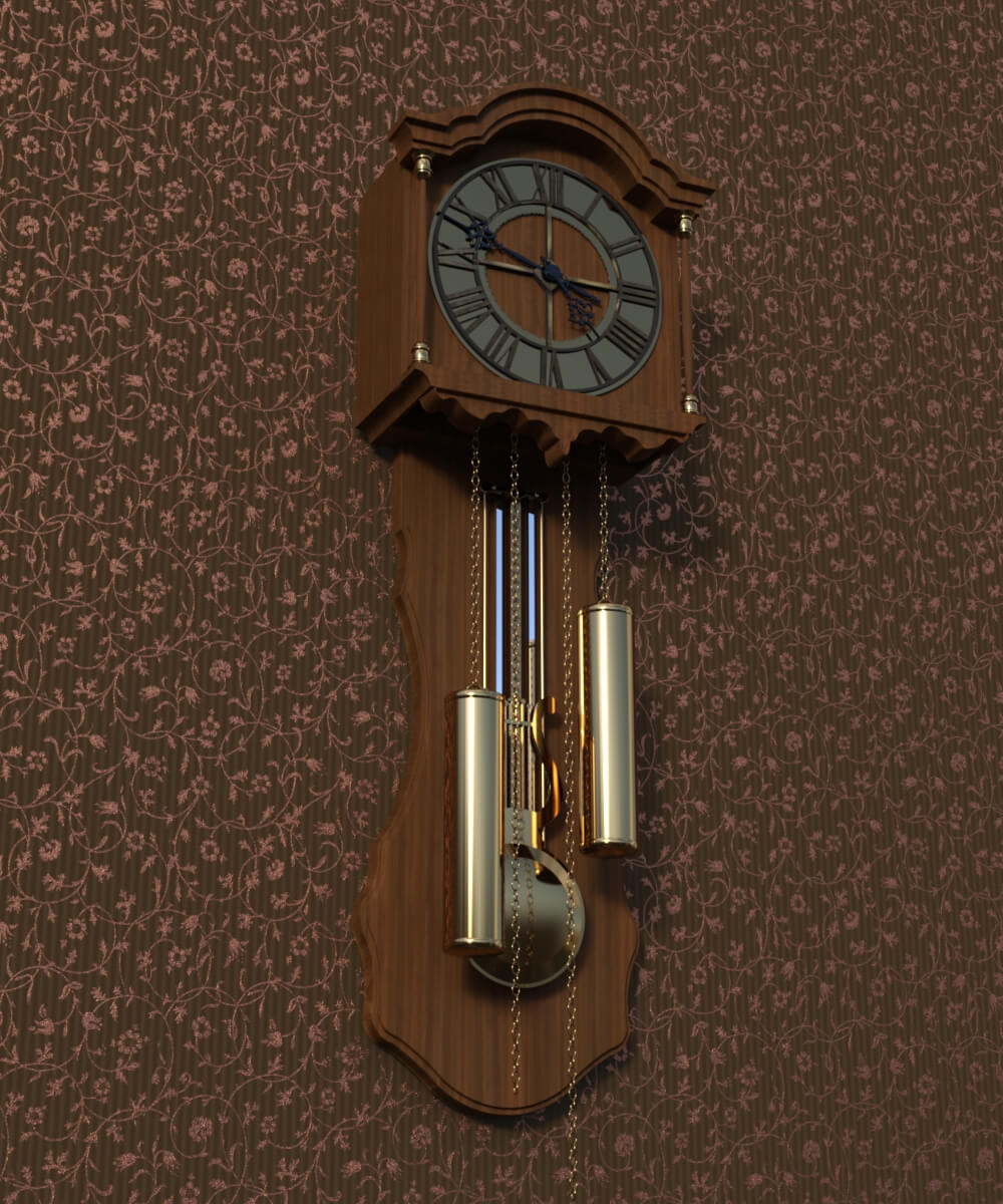 Antique Wall Clock - 3D Model by GMArtworks