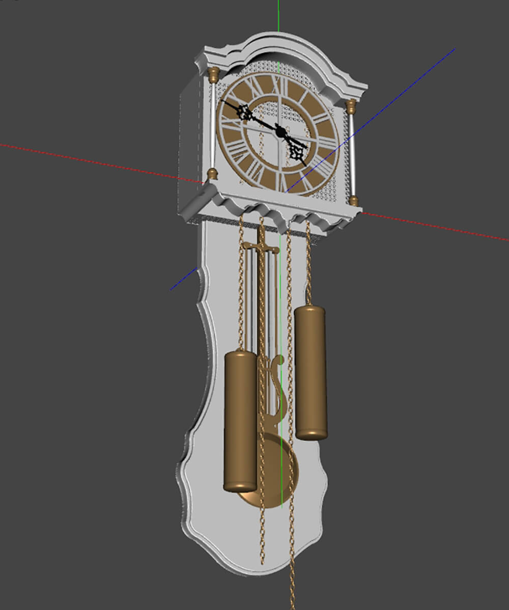 Antique Wall Clock - 3D Model by GMArtworks