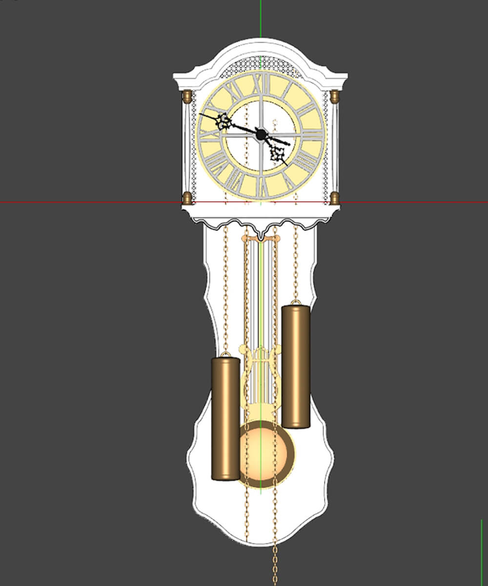Antique Wall Clock - 3D Model by GMArtworks