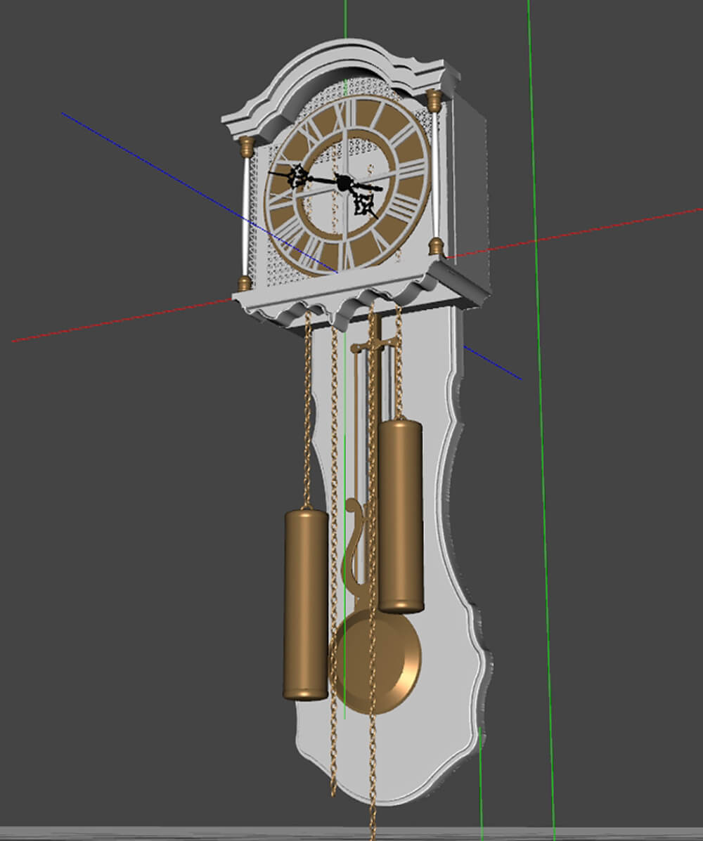 Antique Wall Clock - 3D Model by GMArtworks