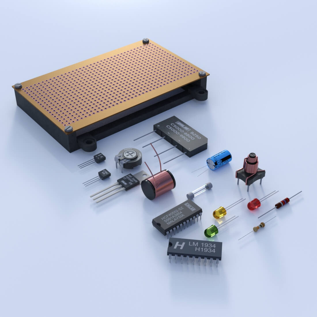 Electronic Components - 3D Model by GMArtworks