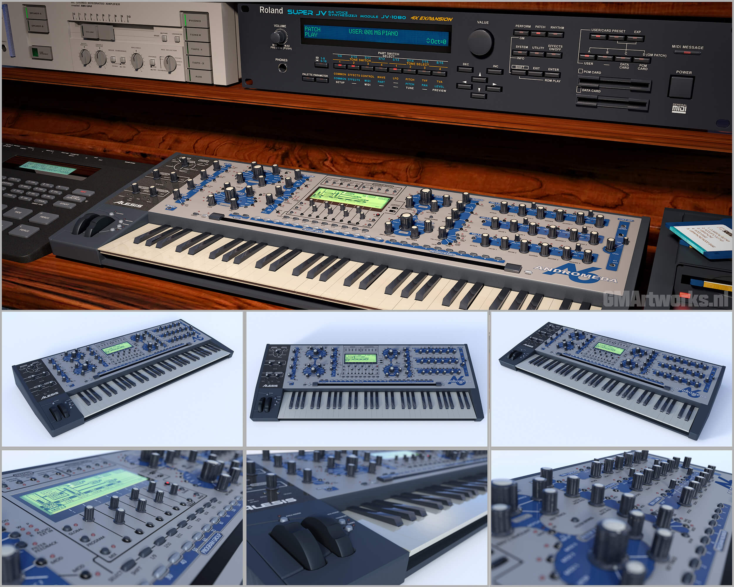 Alesis Andromeda A6 3D Render, Digital Art by GMArtworks