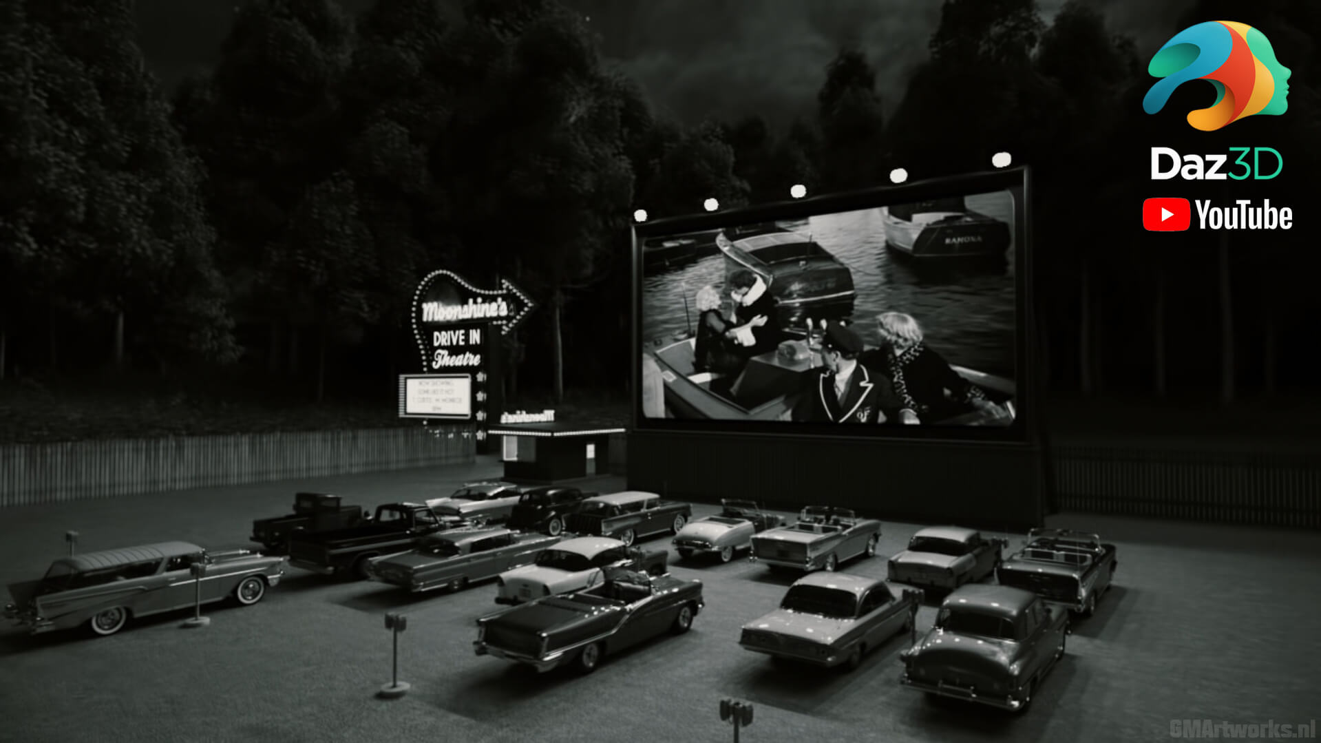 At The Movies 3D Render, Digital Art by GMArtworks