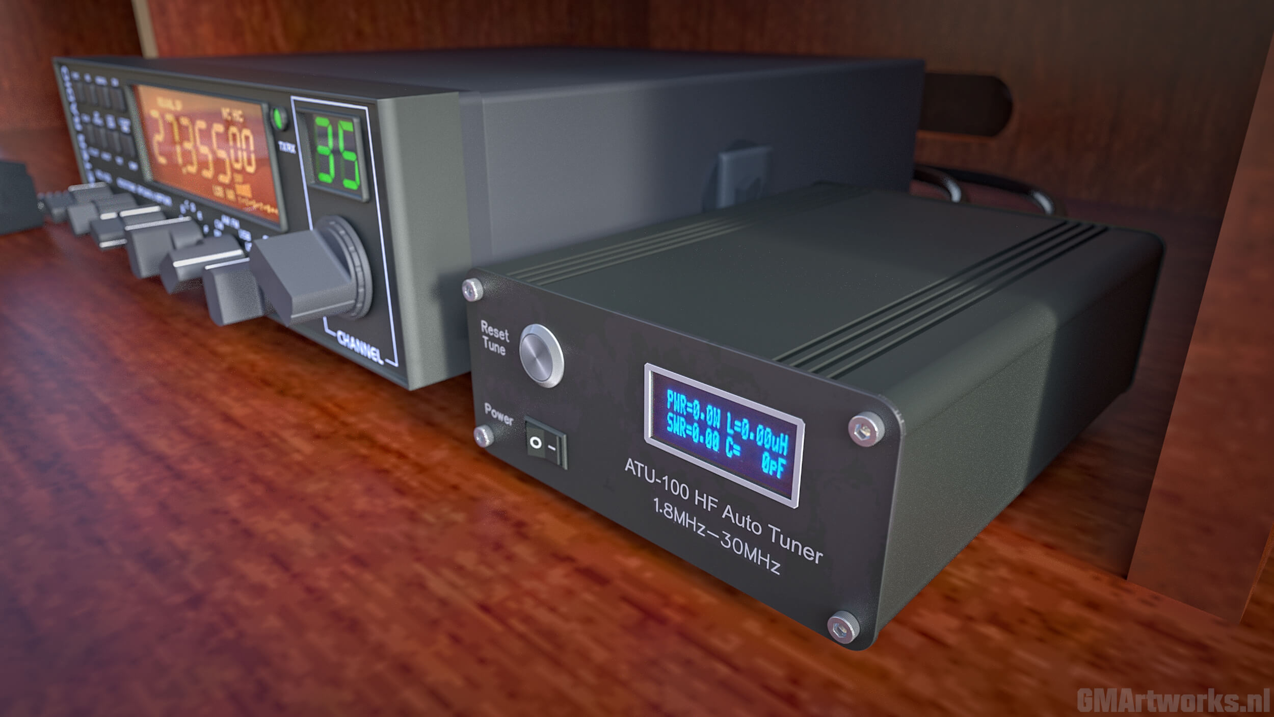 ATU-100 HF Auto Tuner 1.8Mhz - 30Mhz 3D Render by GMArtworks
