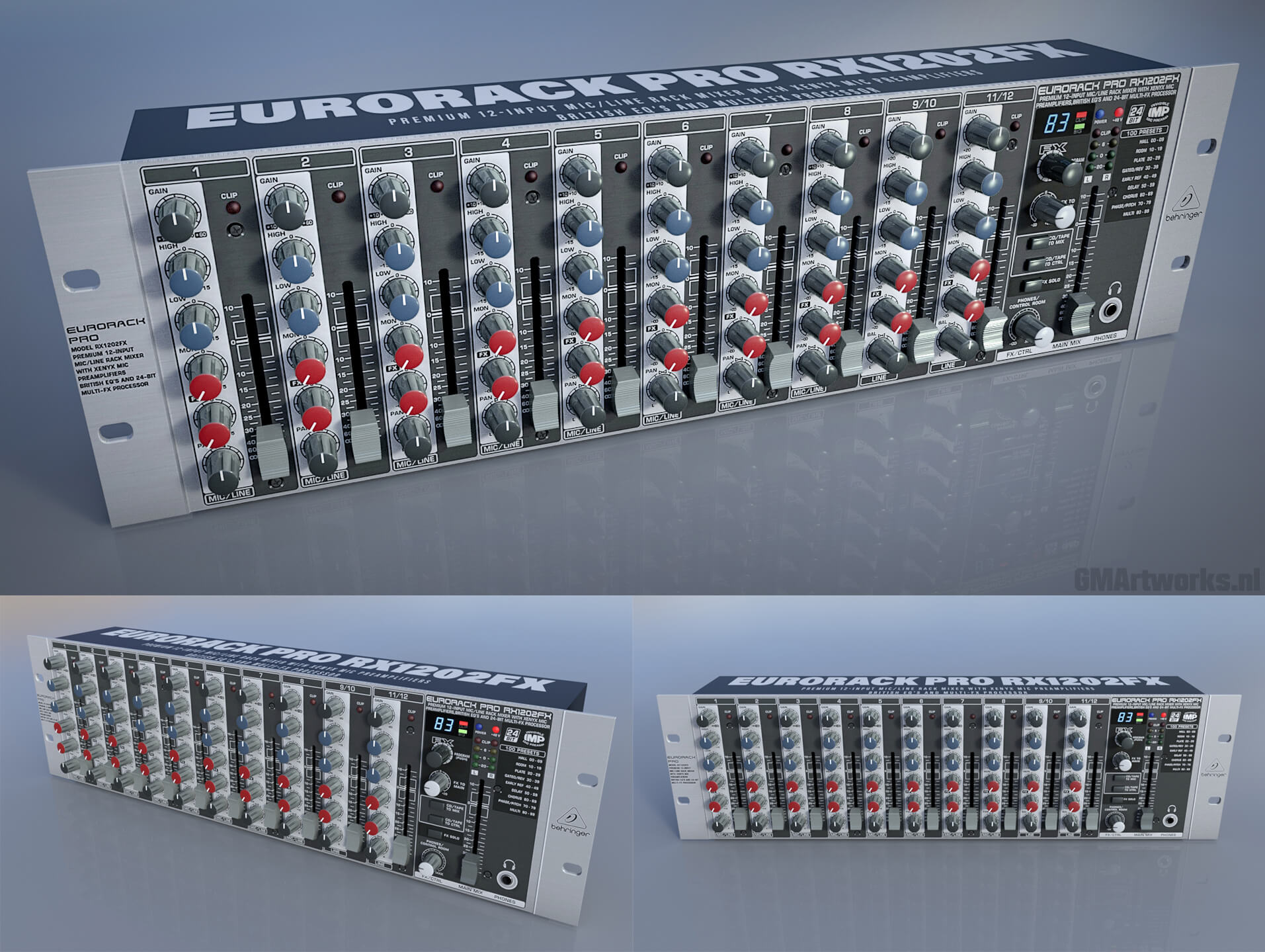 Behringer Eurorack Pro RX1202FX 3D Render by GMArtworks