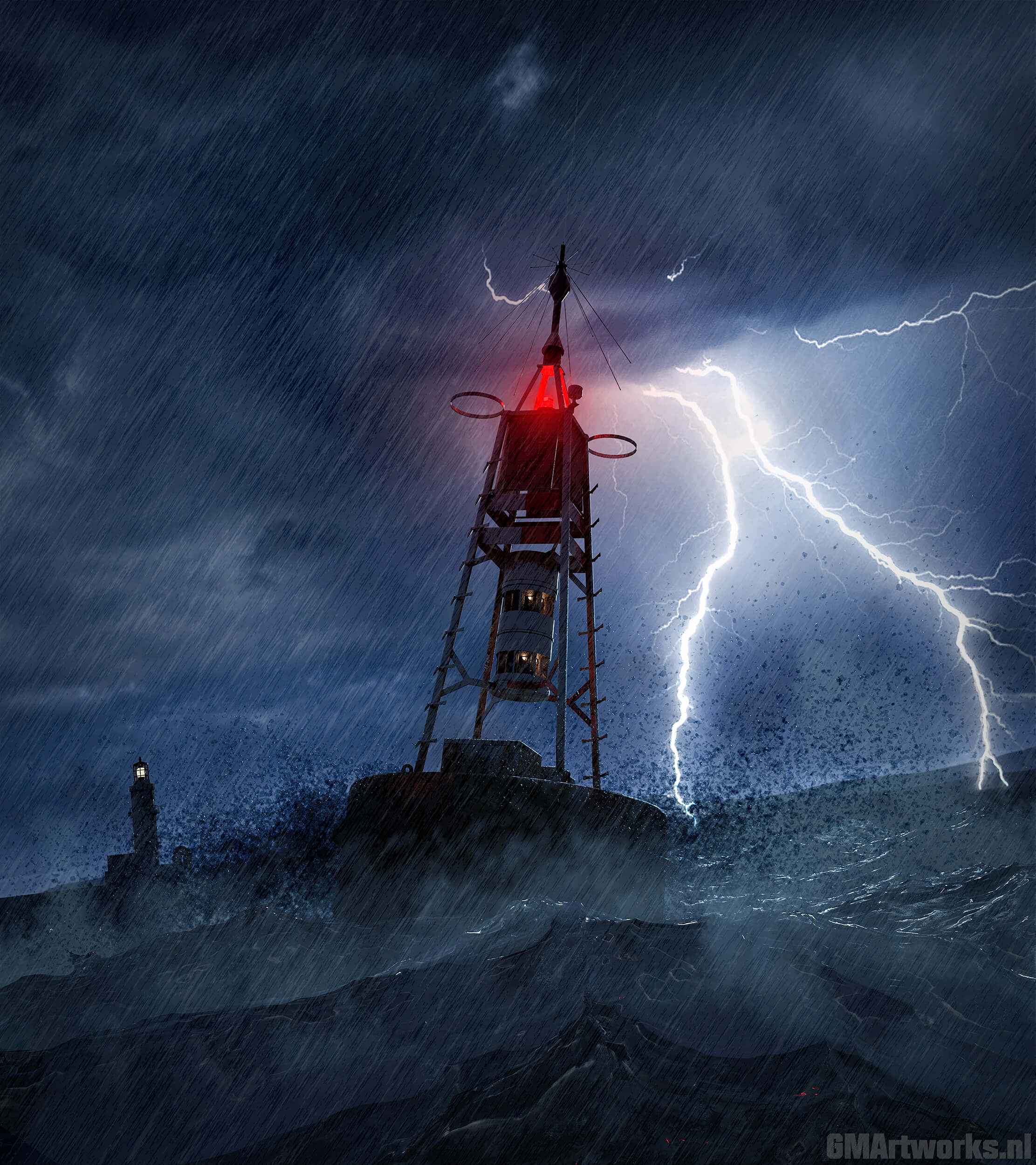 Buoy Storm 3D Render, Digital Art by GMArtworks
