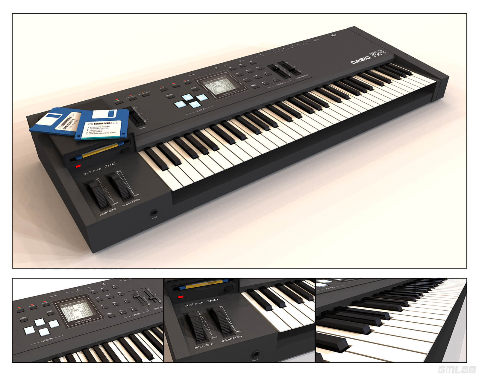 Casio FZ-1 Digital sampler 3D Render, Digital Art by GMArtworks