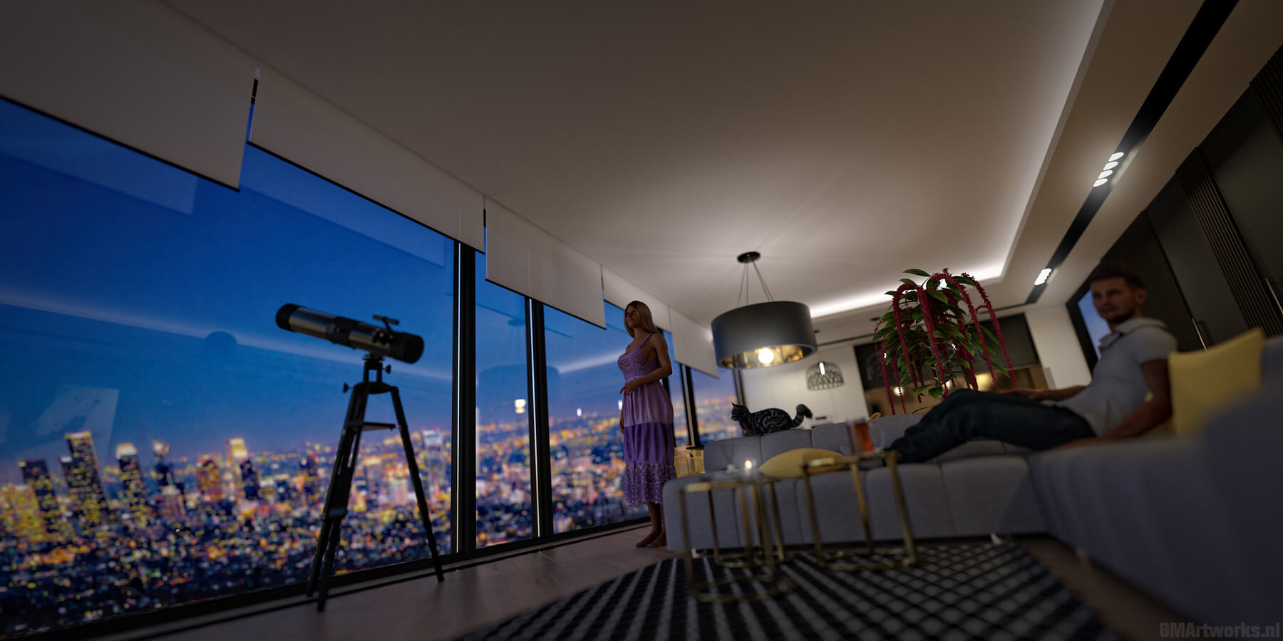 City view 3D Render, Digital Art by GMArtworks