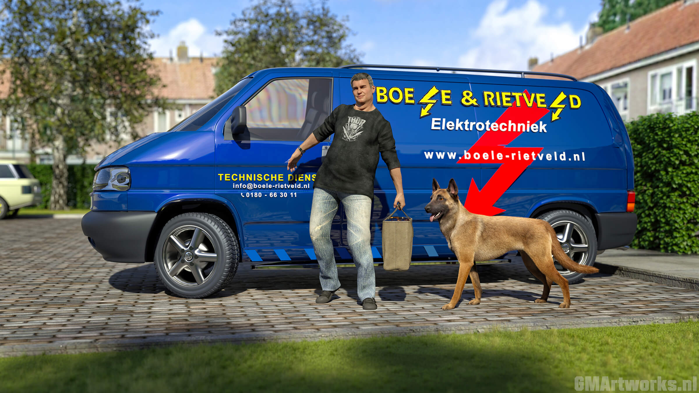 Coming home from work 3D Render, Digital Art by GMArtworks