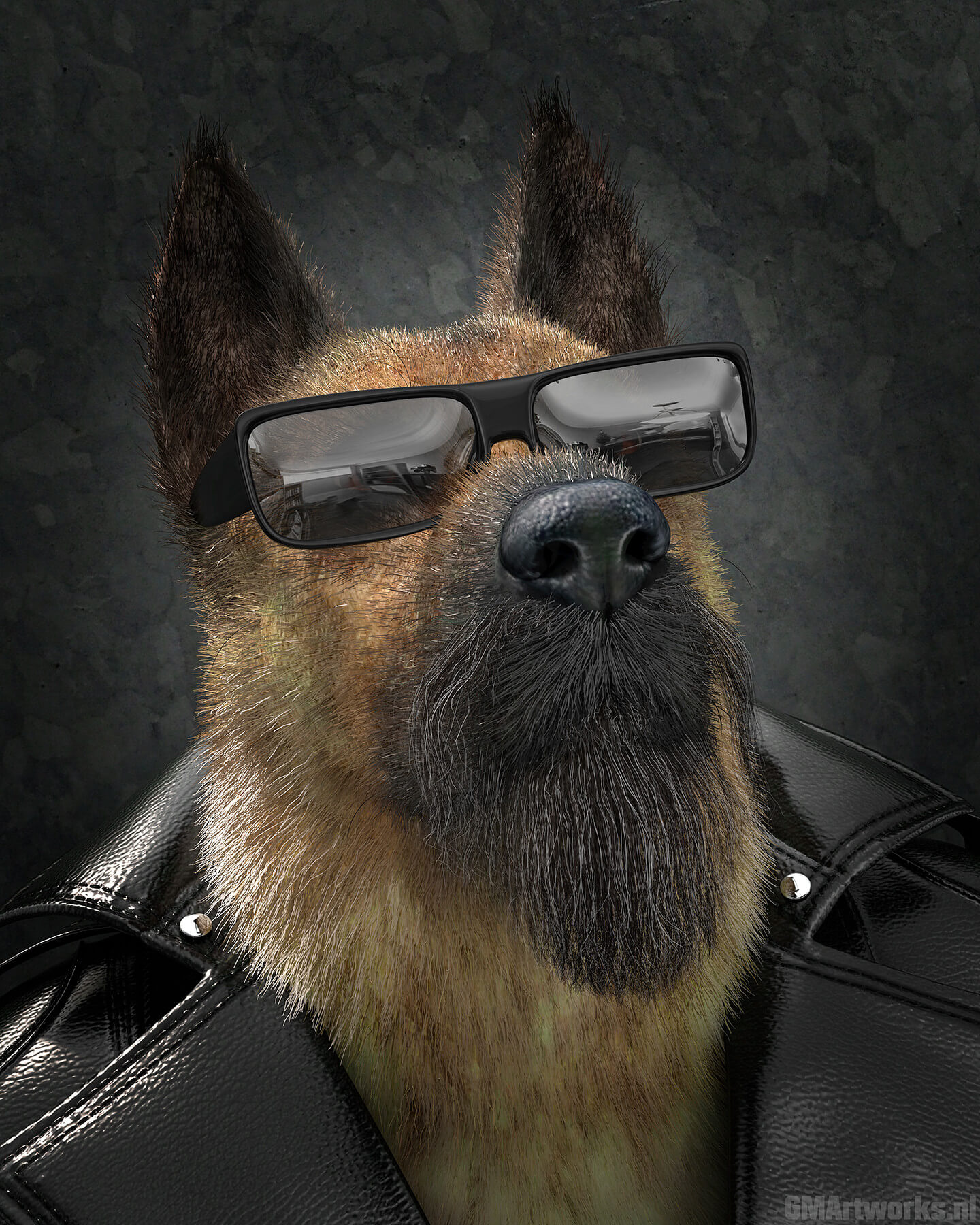 Cool Dog 3D Render, Digital Art by GMArtworks